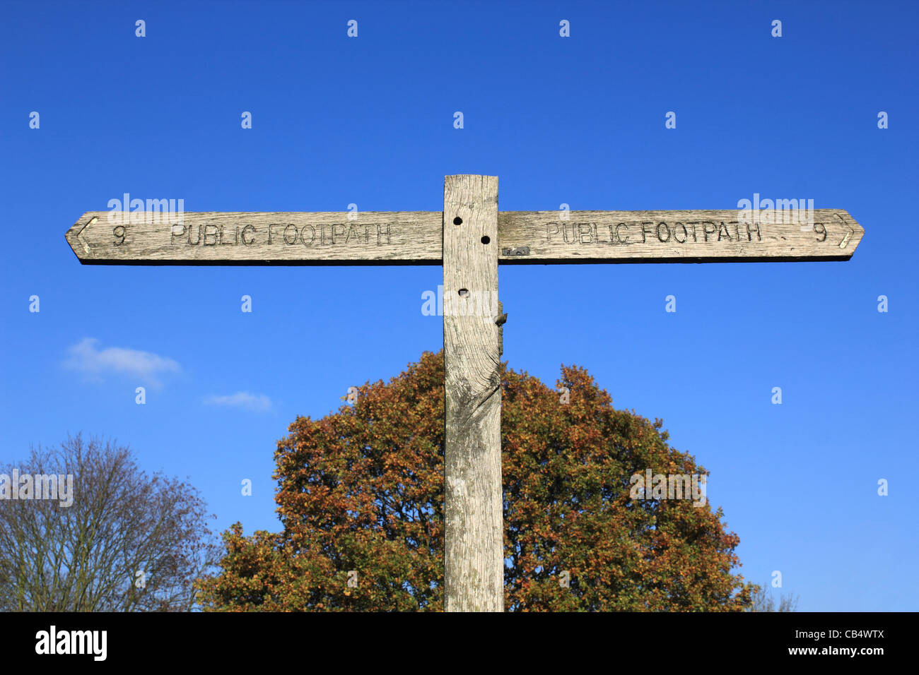 Public footpath sign post at Runnymede England UK Stock Photo - Alamy