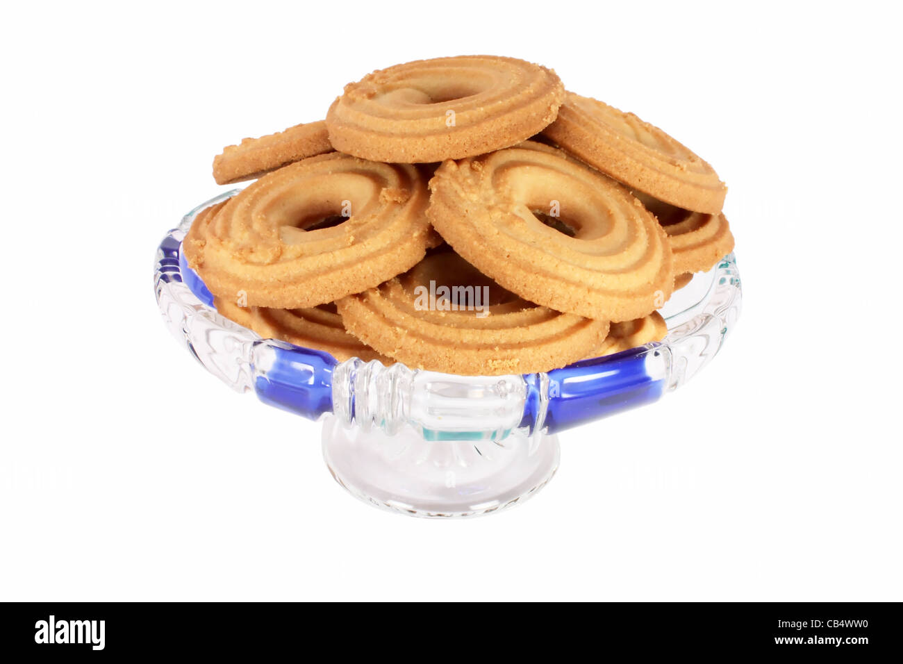 Tee biscuits in glass bowl, isolated on white Stock Photo - Alamy