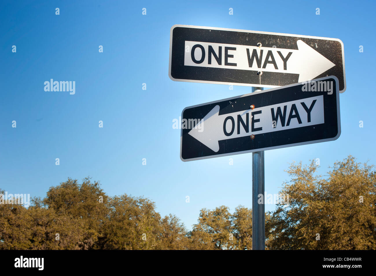 One Way Sign Stock Photo - Alamy