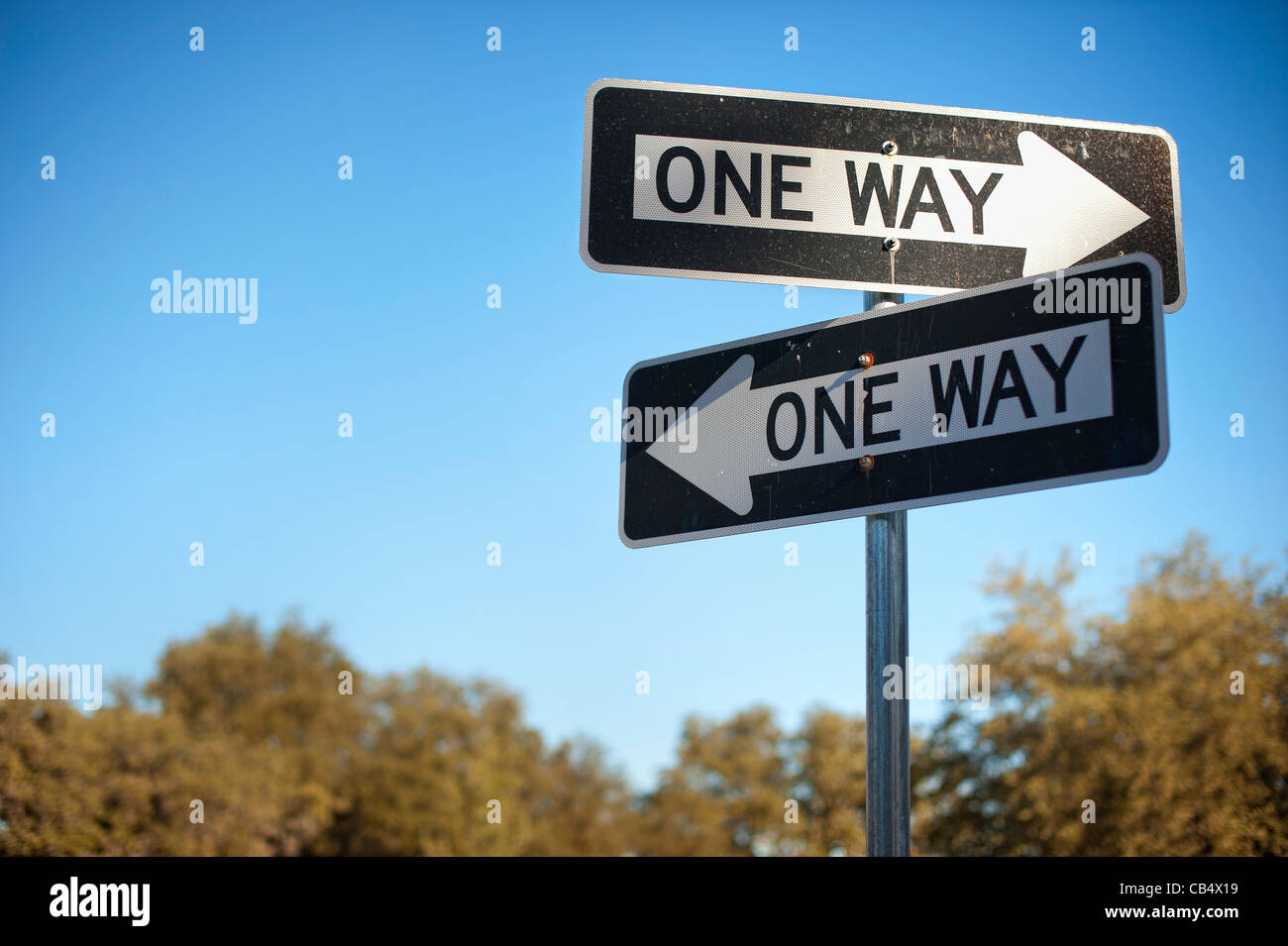One Way Sign Stock Photo - Alamy