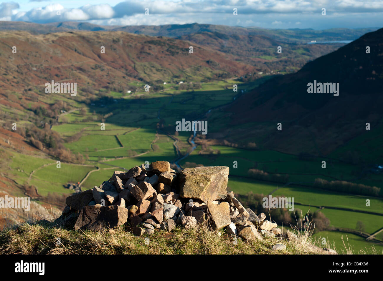Cairn at Great Langdale The Lake District Cumbria England UK Stock ...