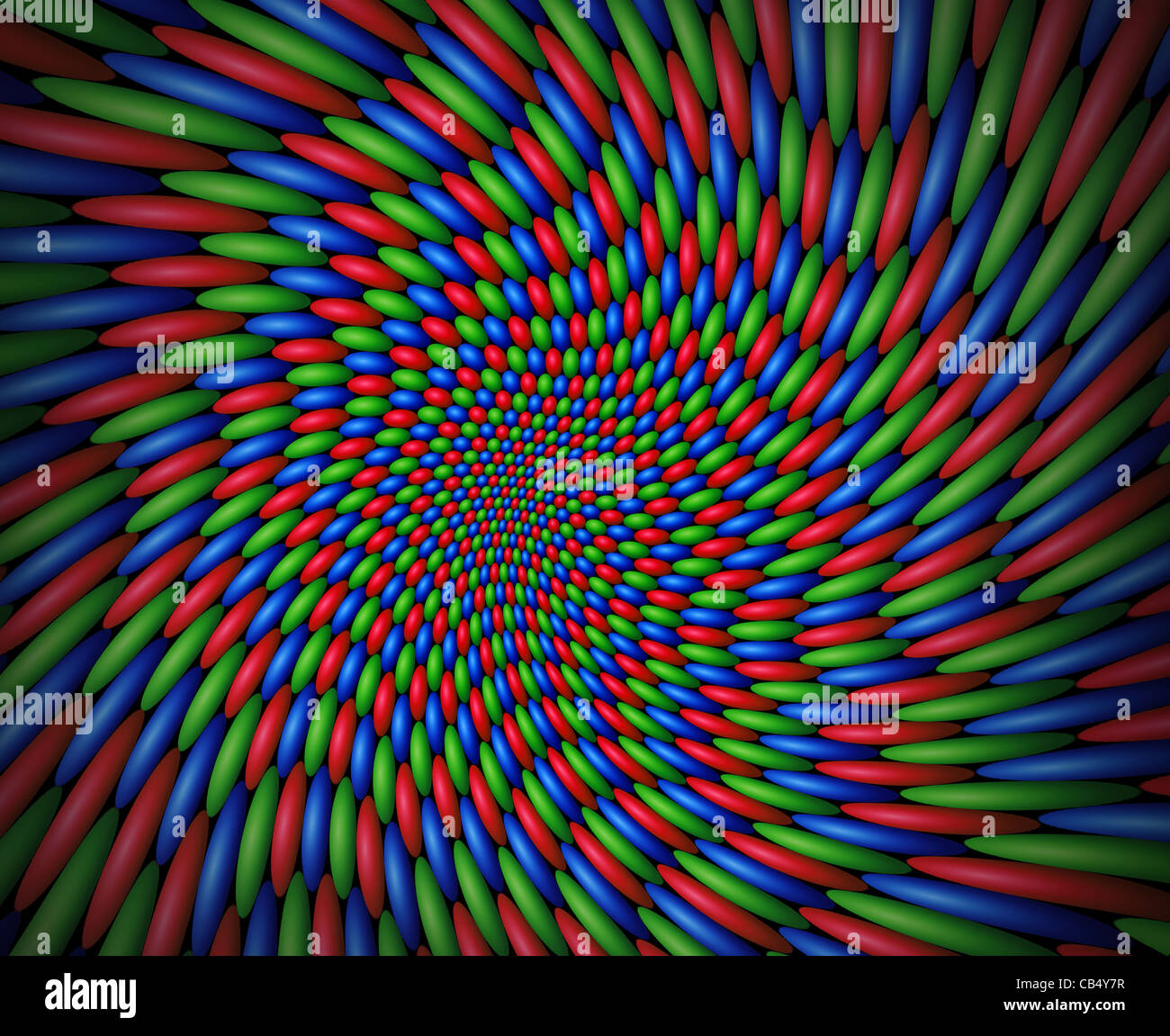 Swirling vortex of red, green and blue (RGB) spheres Stock Photo - Alamy