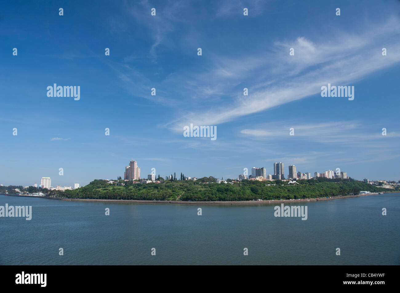 Africa, Mozambique, Maputo. Indian Ocean views of the capital city of ...