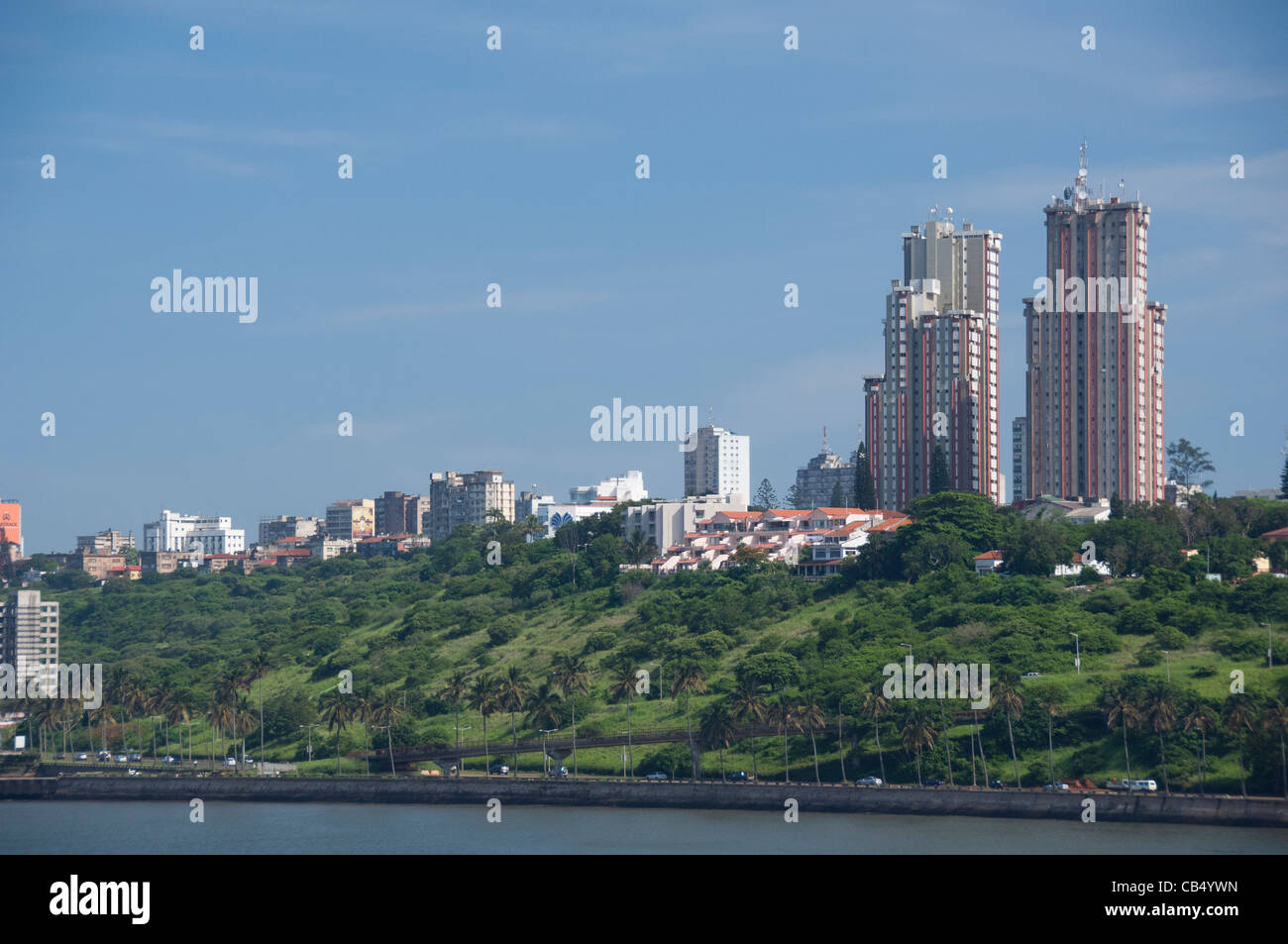Africa, Mozambique, Maputo. Indian Ocean views of the capital city of ...