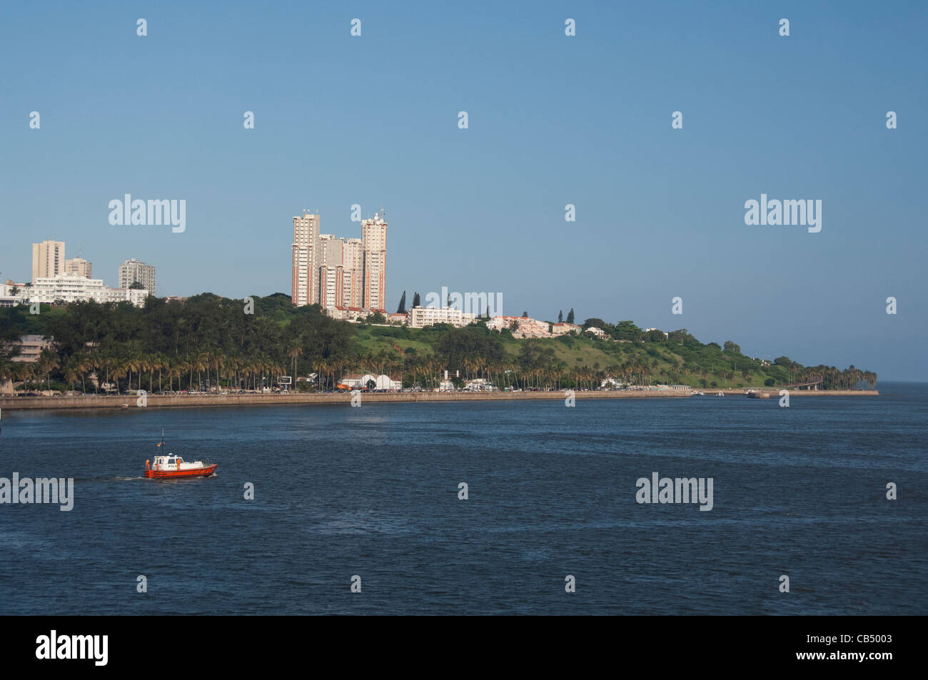 Africa, Mozambique, Maputo. Indian Ocean views of the capital city of ...