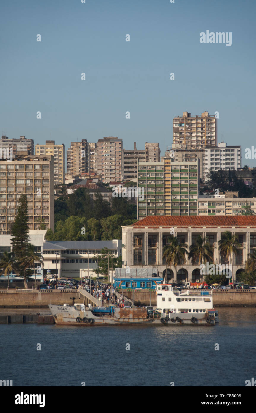 Africa, Mozambique, Maputo. Indian Ocean views of the capital city of ...