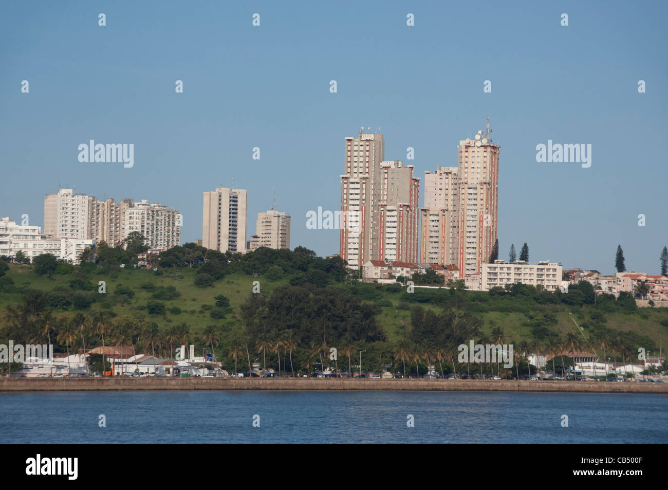 Africa, Mozambique, Maputo. Indian Ocean views of the capital city of ...