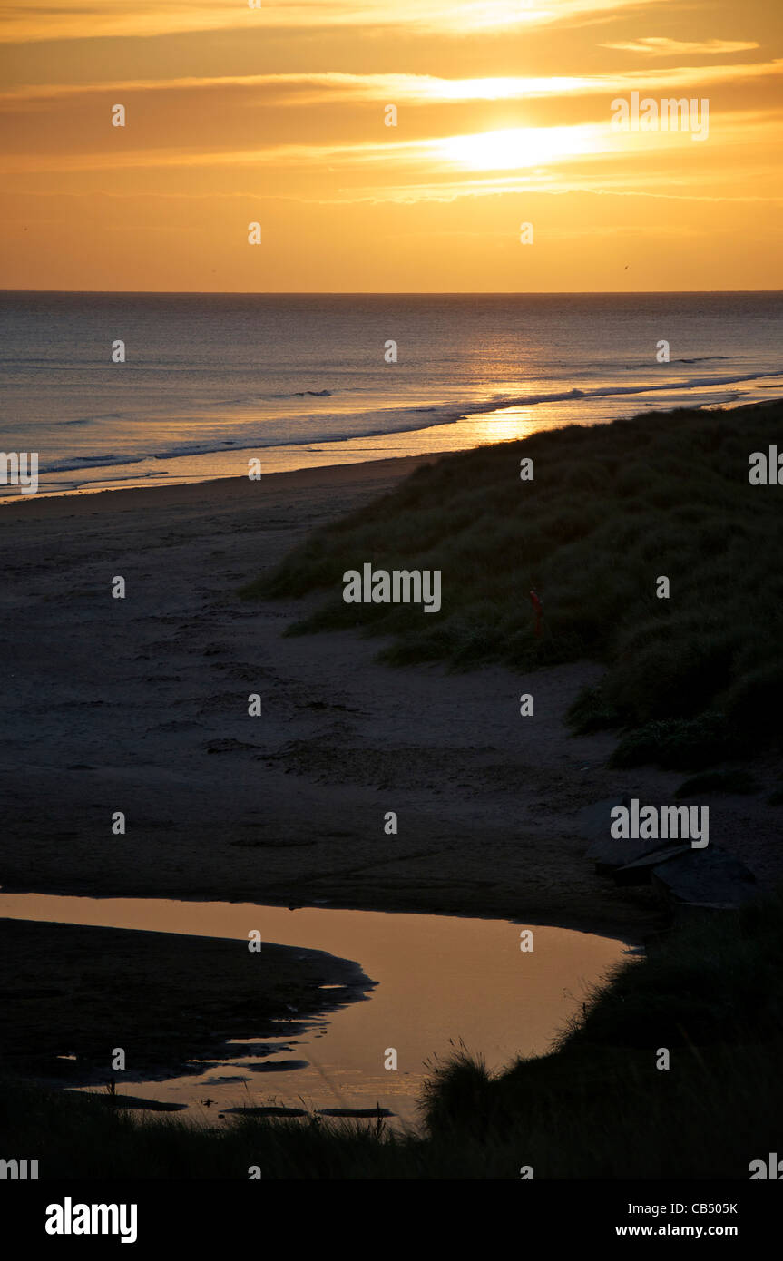 Bamborough Castle Northumberland UK Sunrise Sea Beach Stock Photo - Alamy