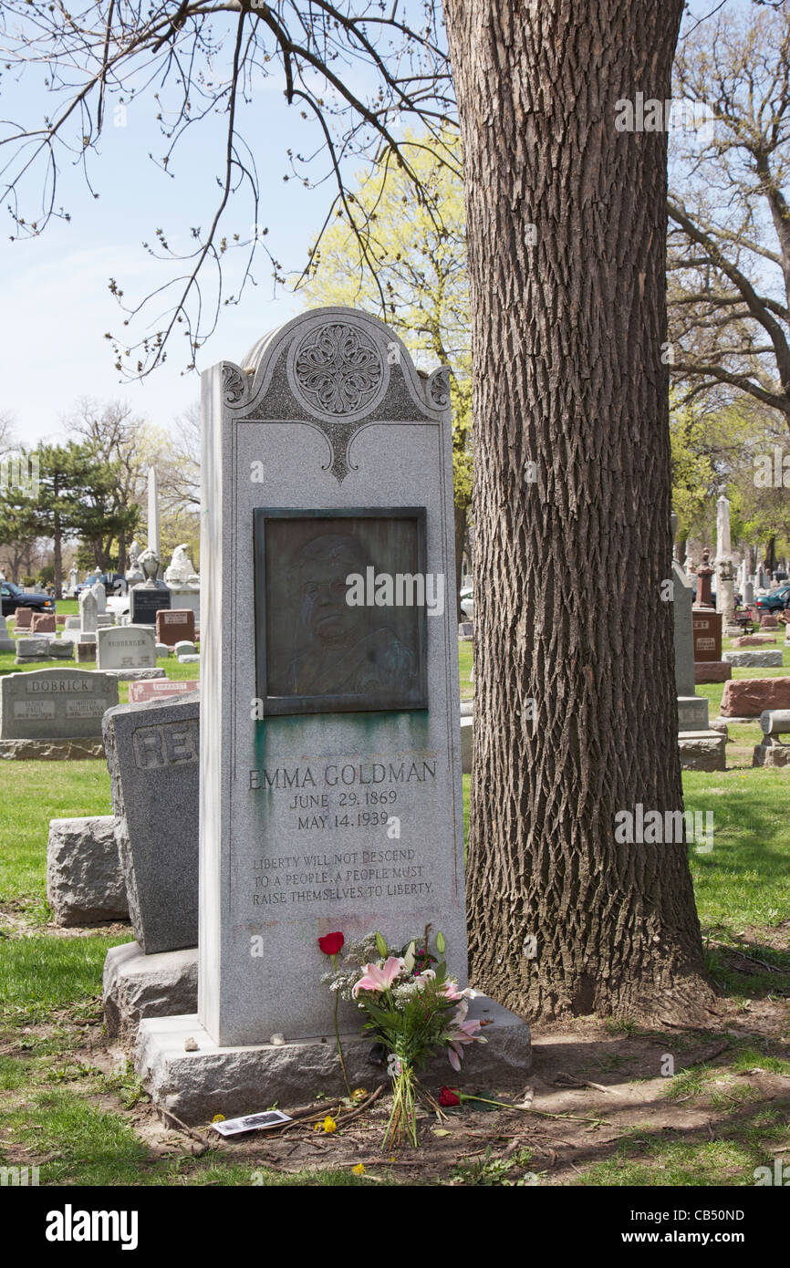 Grave of Emma Goldman. Forest Home Cemetery. Forest Park, Illinois ...