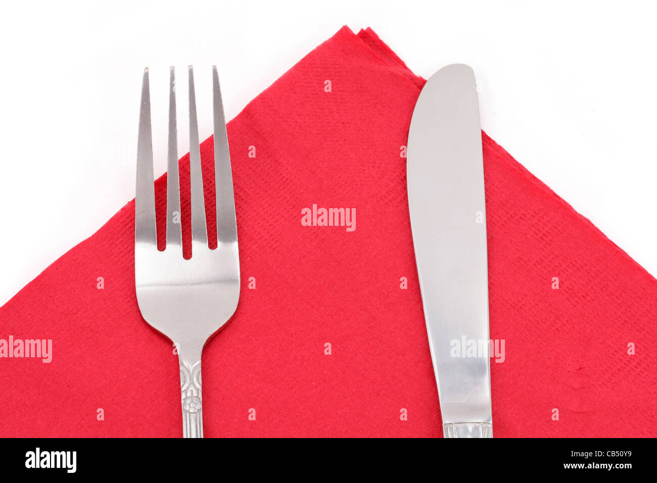 napkin and fork with white background Stock Photo - Alamy