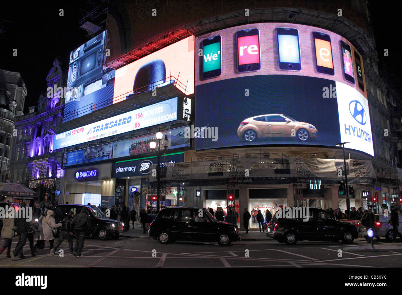 Piccadilly Circus at night London November 2011 Stock Photo - Alamy