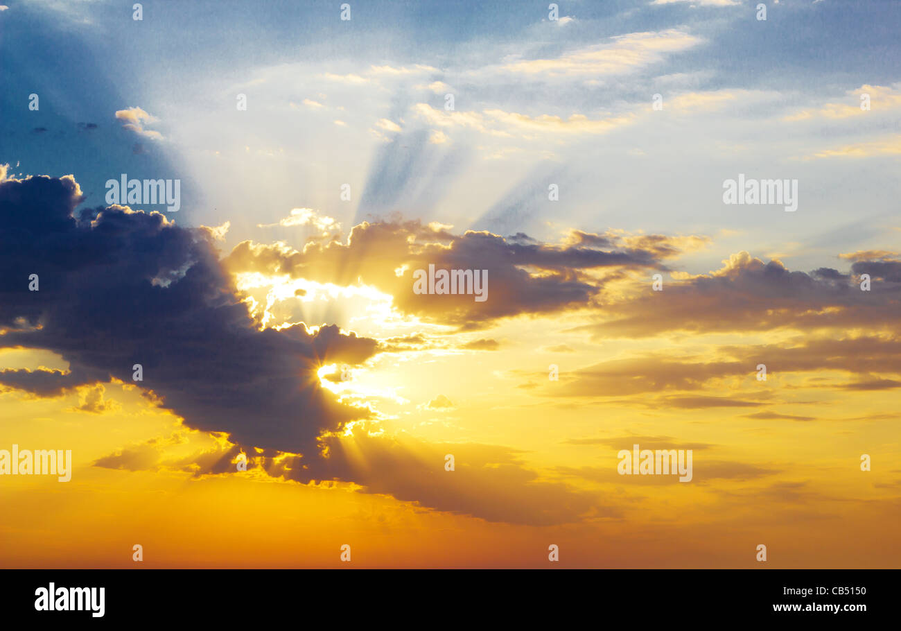 morning sky with clouds and the sun with natural light effect Stock ...