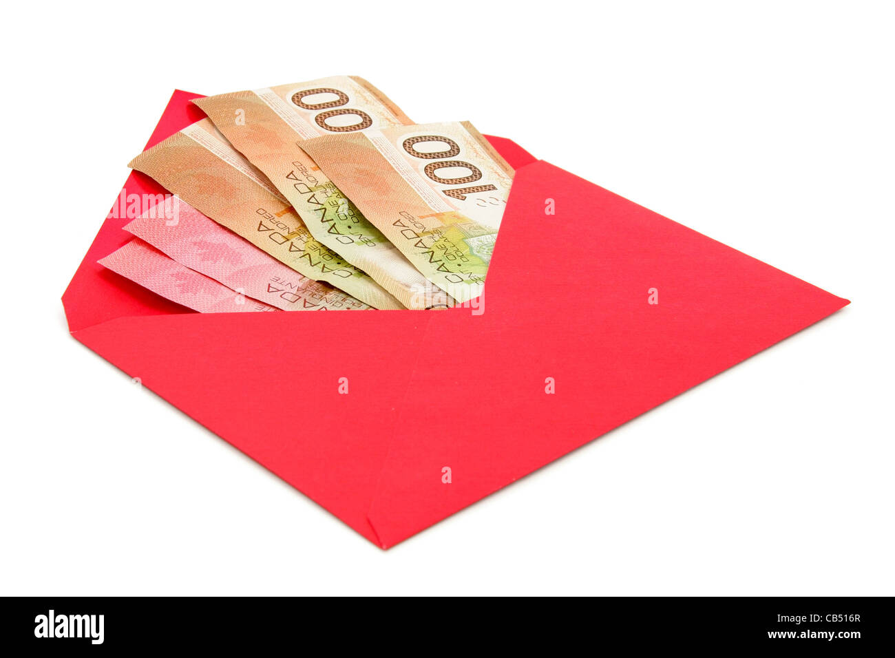 canadian dollar and red envelope, business concept Stock Photo - Alamy