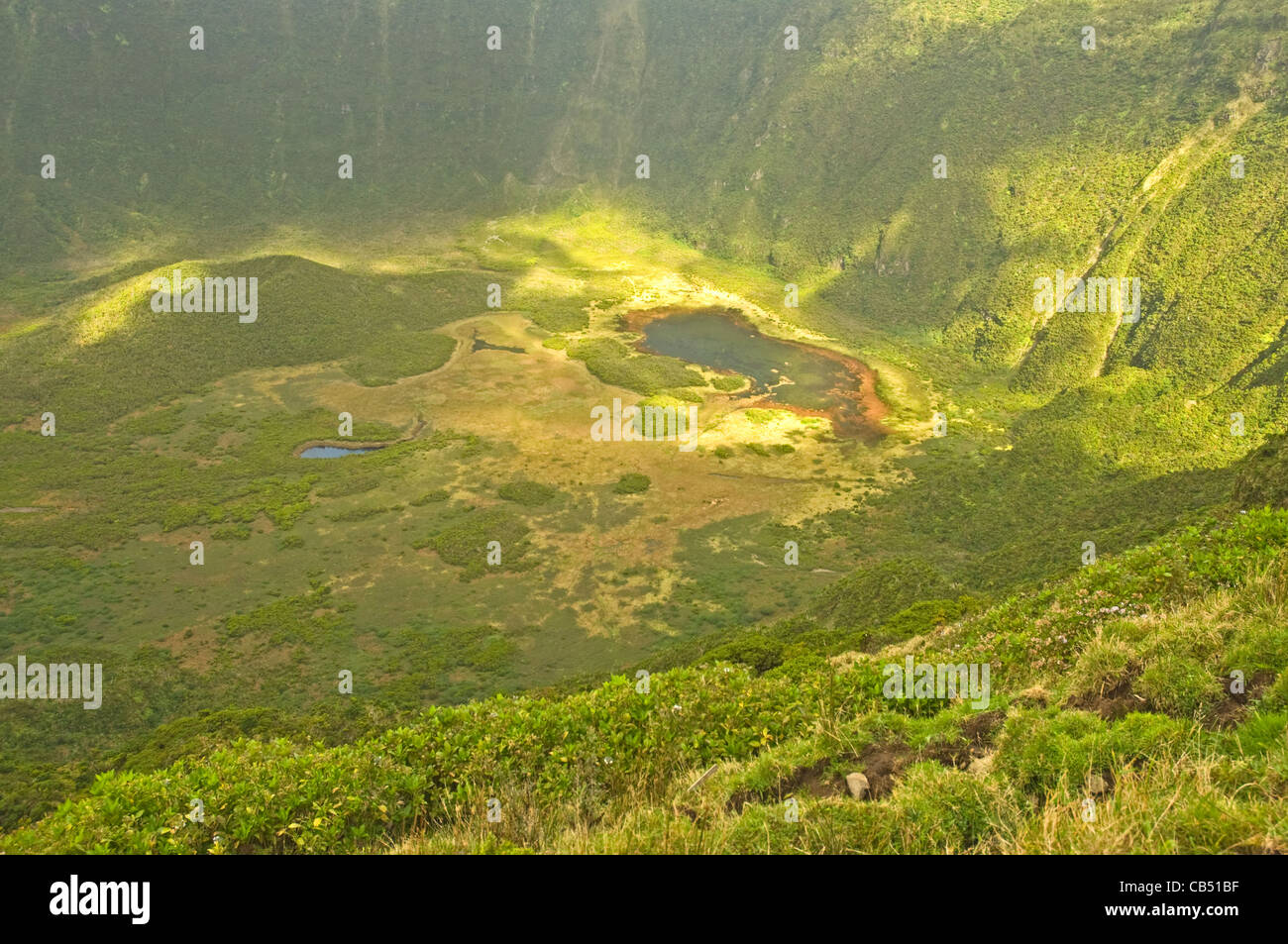 EUROPE PORTUGAL AZORES Faial Caldeira looking down into the central ...