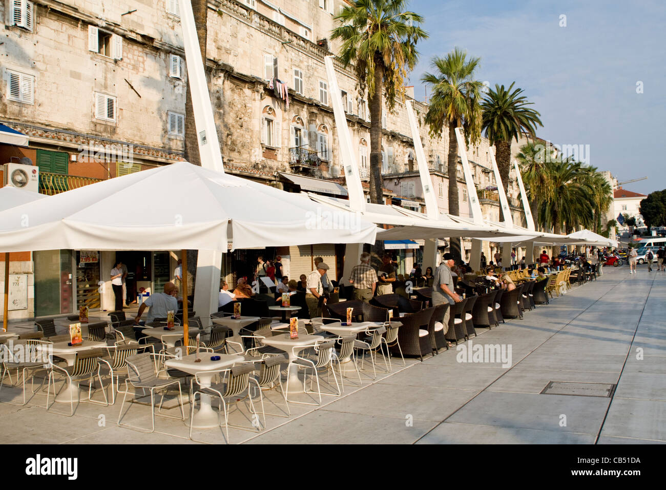 Waterfront cafes in Split, Croatia Stock Photo - Alamy
