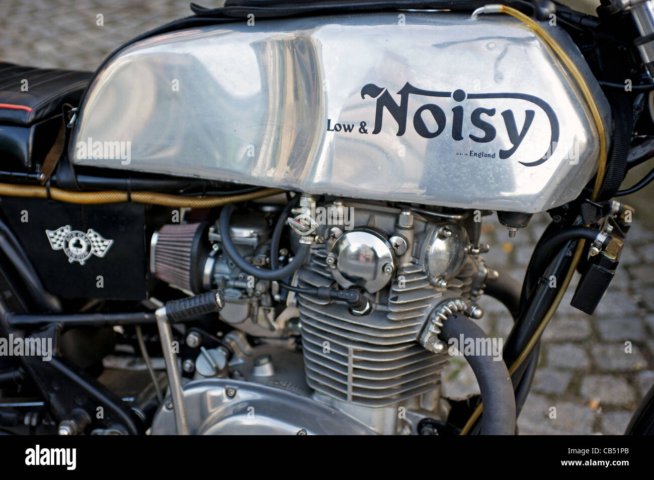 Motorbike fuel tank and engine Stock Photo - Alamy