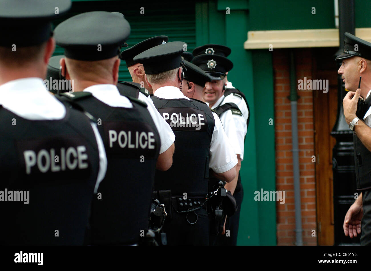 PSNI officers on duty during a loyalist parade in Londonderry, Northern ...