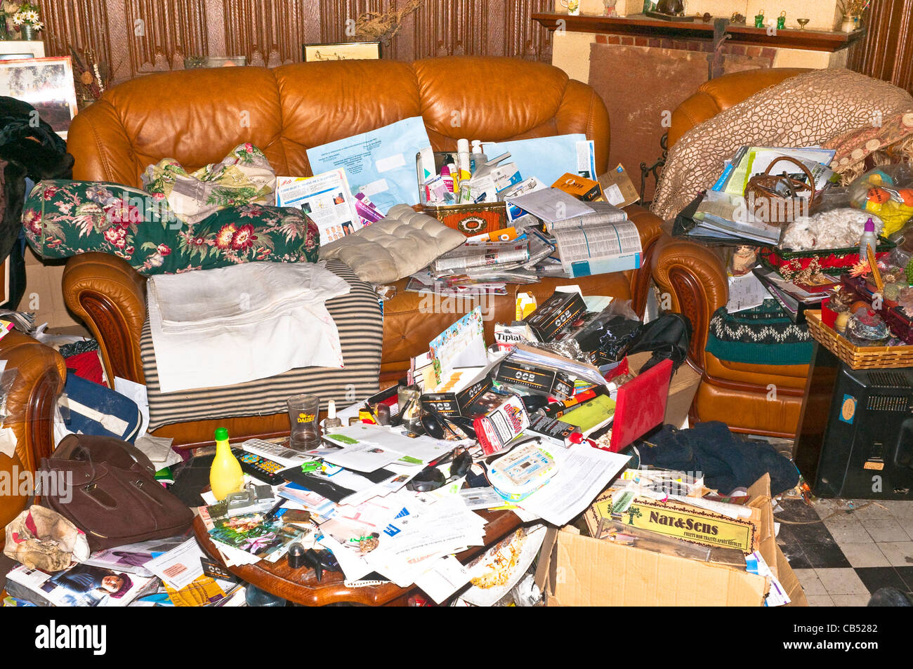 Disgusting domestic slum living conditions - France Stock Photo - Alamy