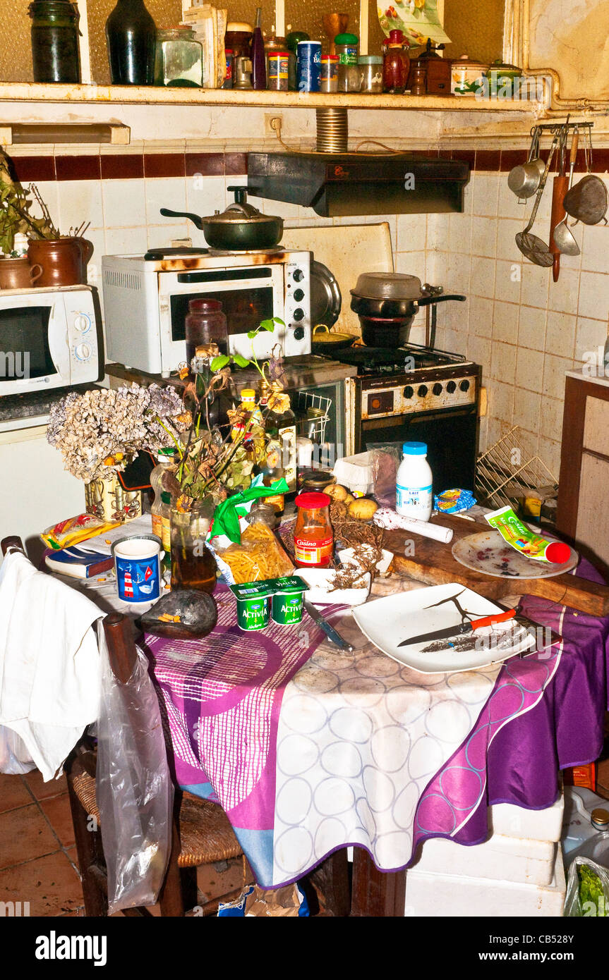 Disgusting domestic slum living conditions - France Stock Photo - Alamy