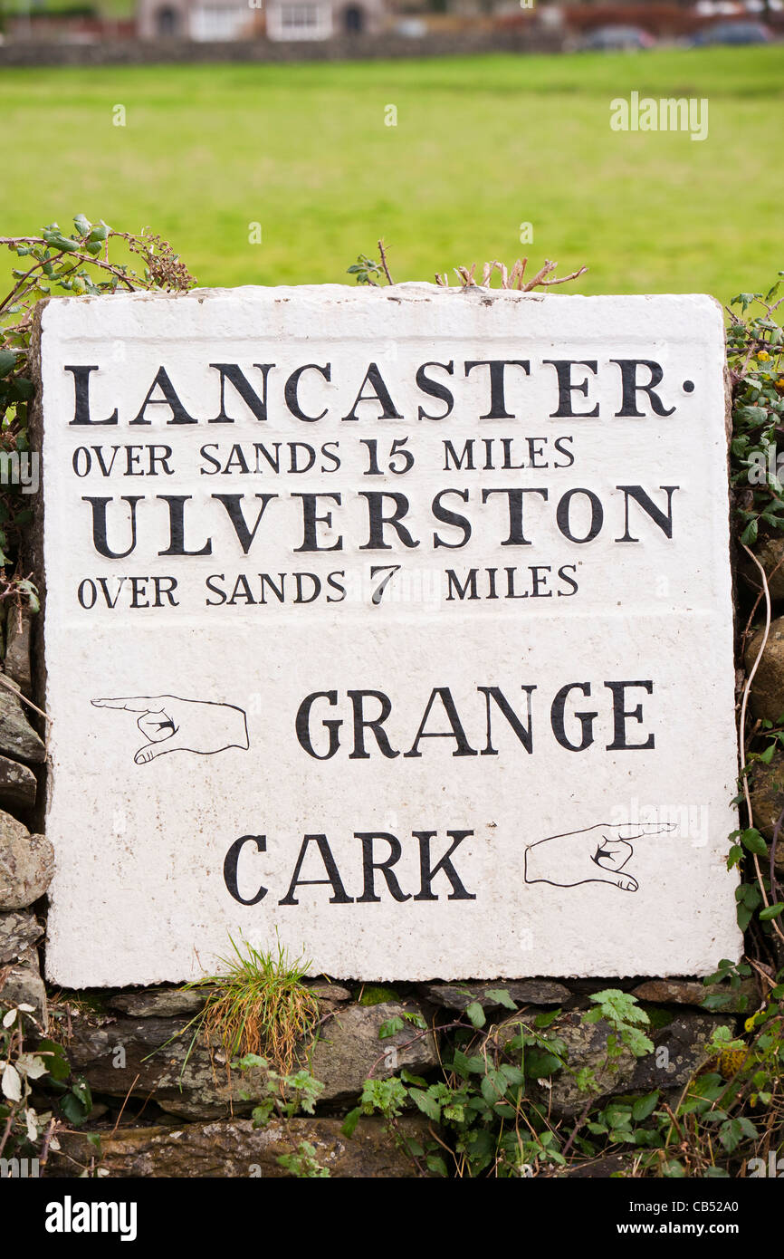 Old road sign giving distances hi-res stock photography and images - Alamy