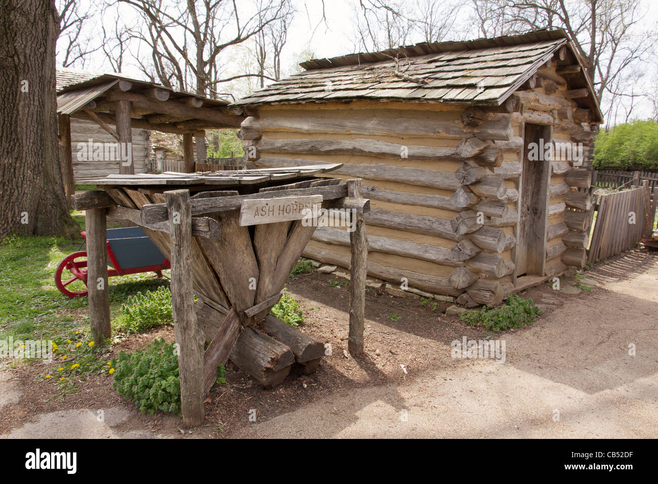 Wooden ash hopper. Lincoln's New Salem State Historic Site, Illinois ...