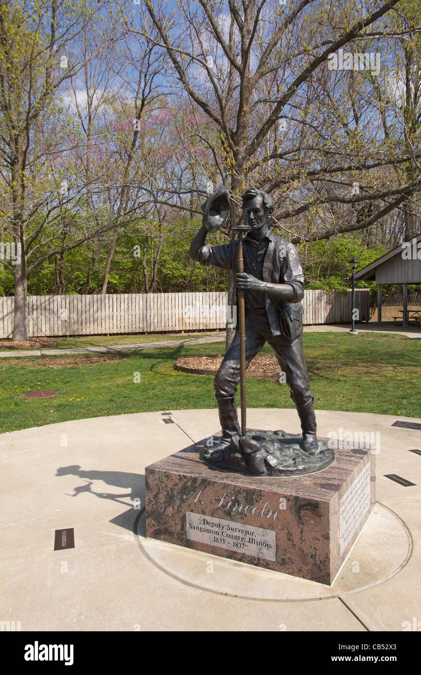 Statue of Abraham Lincoln as a surveyor. Lincoln's New Salem State ...