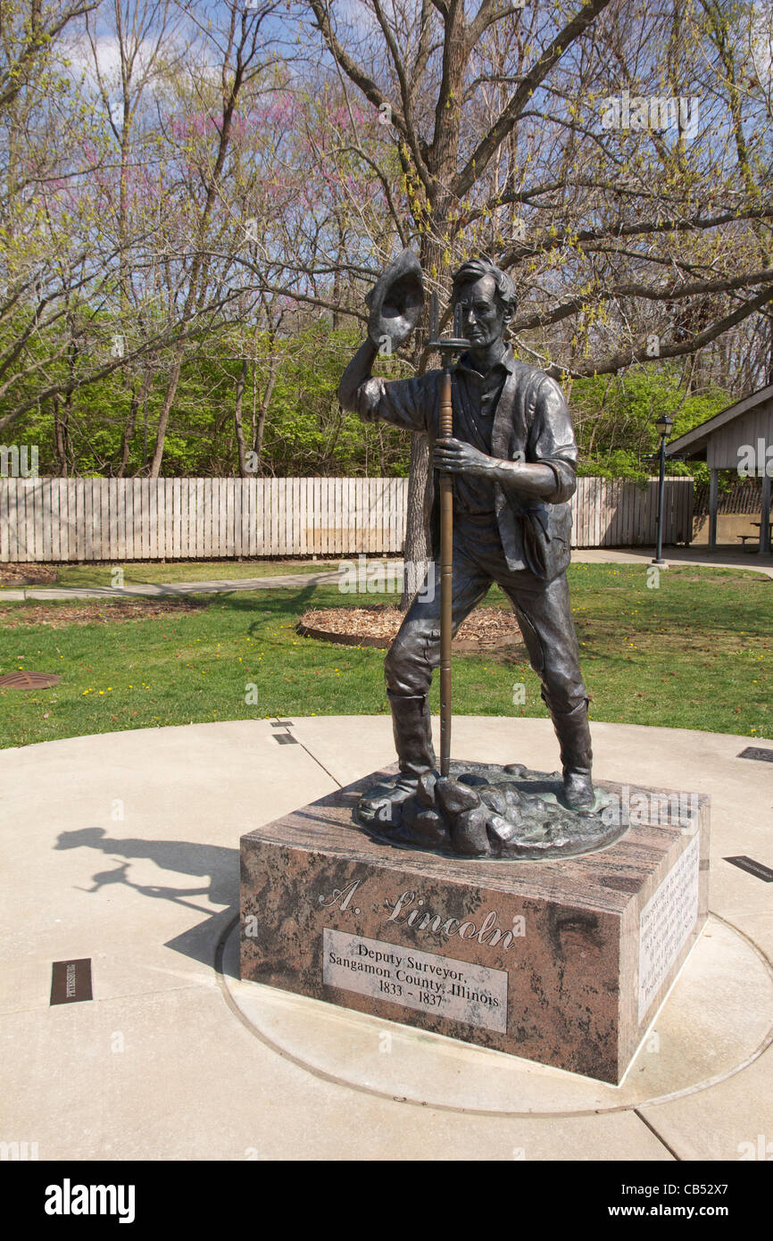 Statue of Abraham Lincoln as a surveyor. Lincoln's New Salem State ...