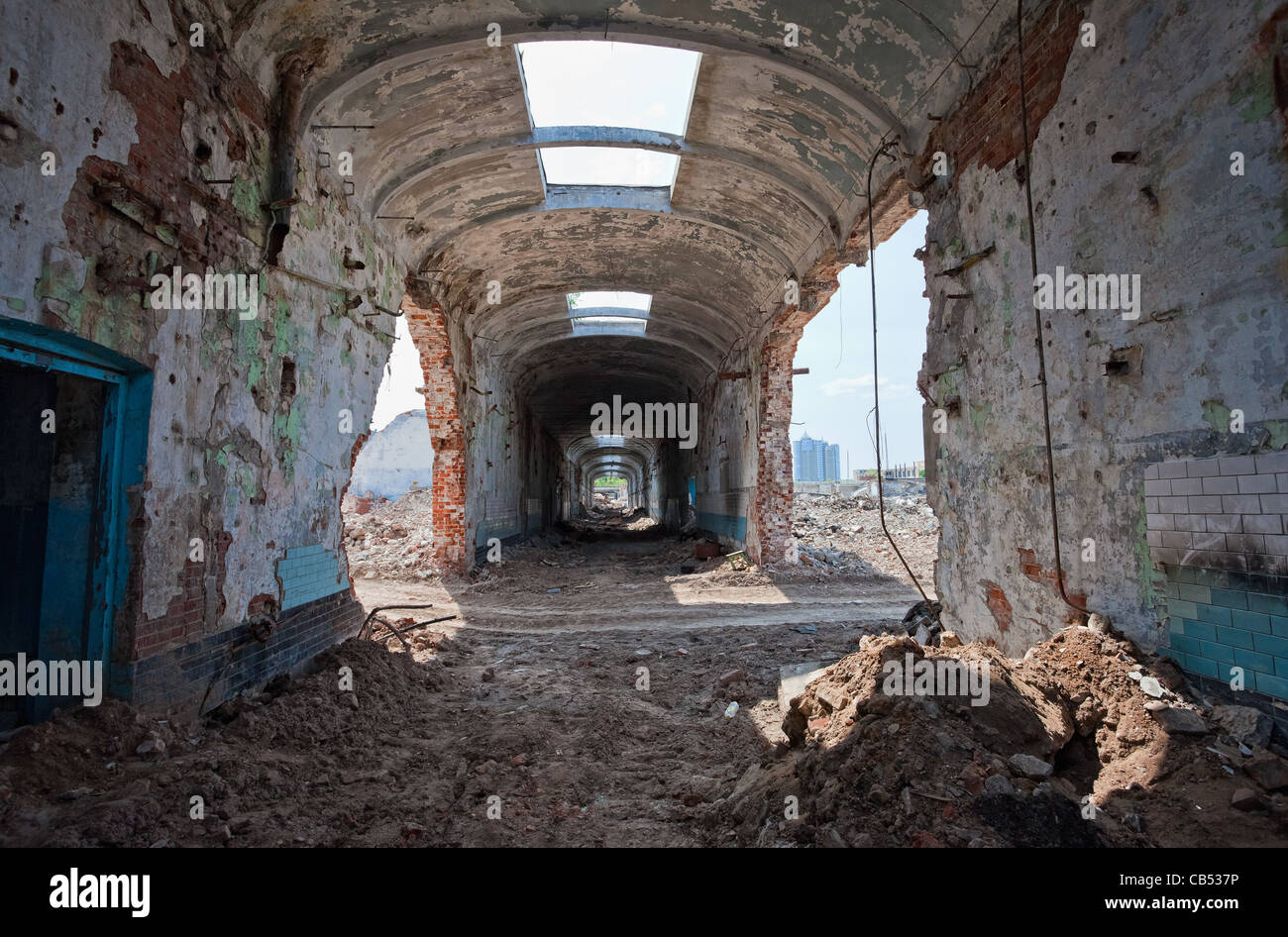 Ruins, view of an old abandoned factory building Stock Photo - Alamy