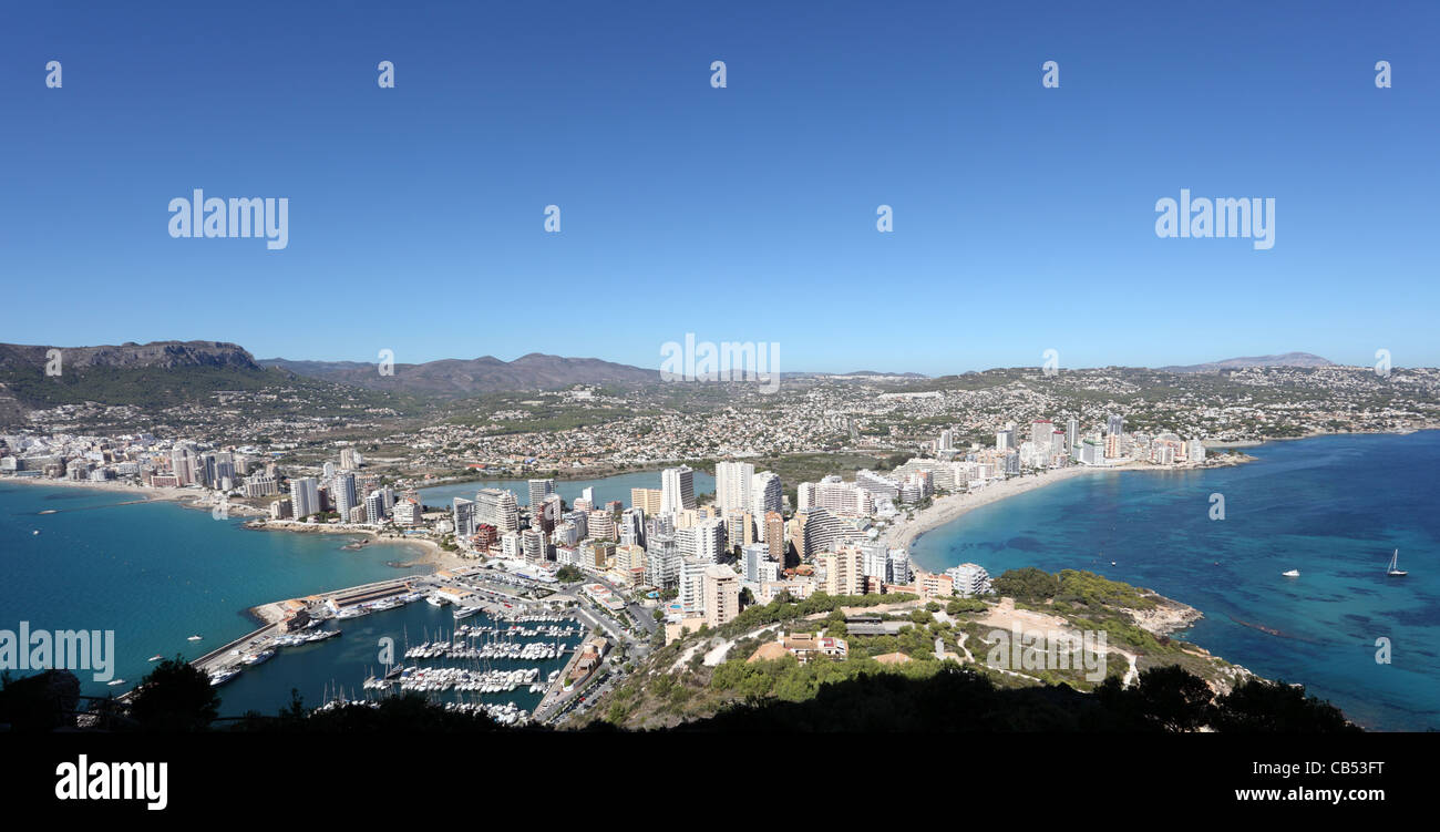 Panoramic view of the Mediterranean resort Calpe, Spain Stock Photo - Alamy