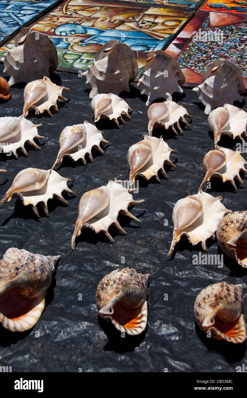 Africa, Mozambique. Capital city of Maputo. Waterfront vendors selling ...
