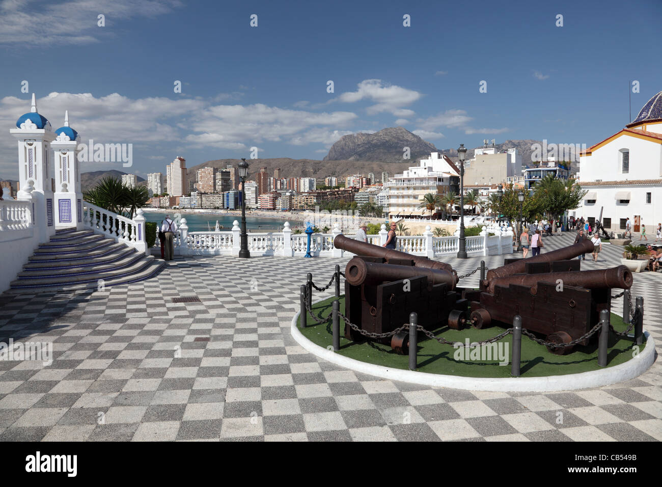 Square in Mediterranean resort Benidorm, Spain Stock Photo - Alamy