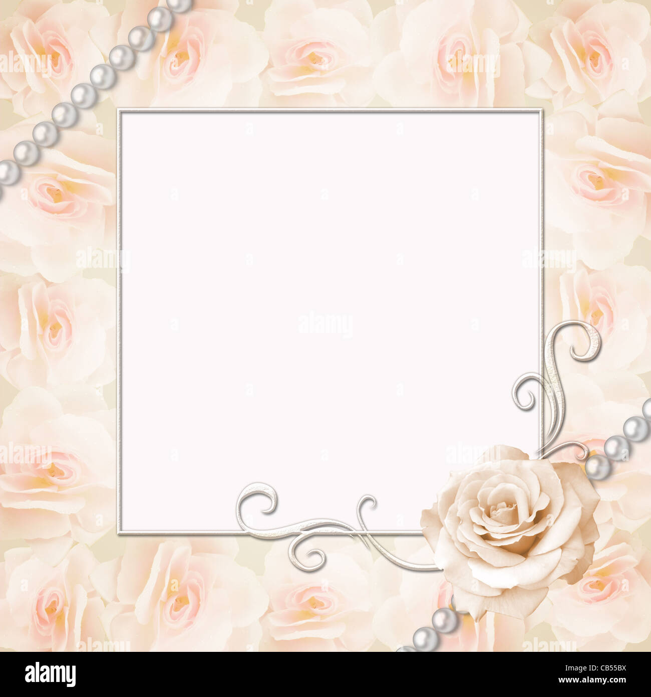 Frame of roses wedding Stock Photo - Alamy