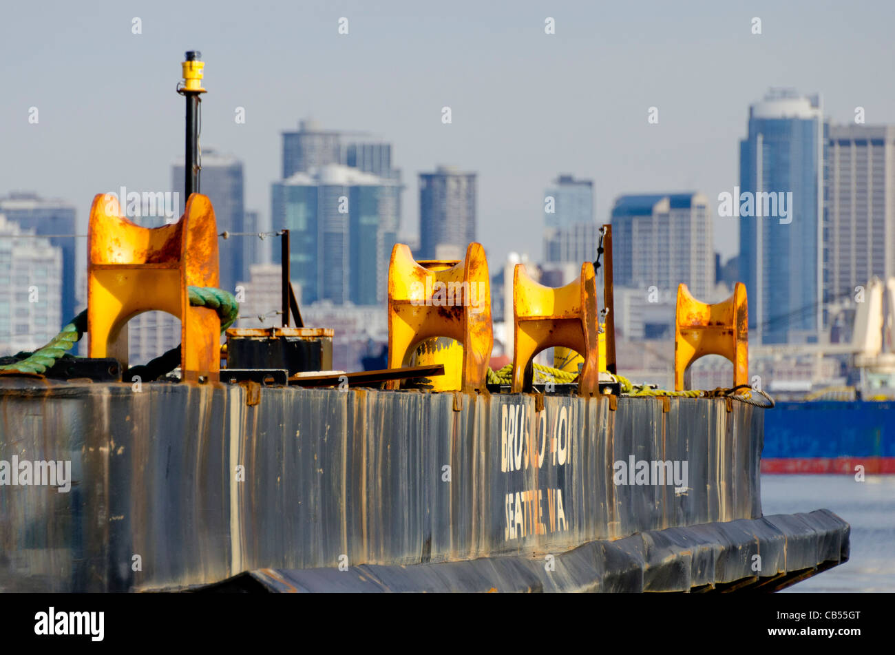 Barge mooring fittings Stock Photo - Alamy