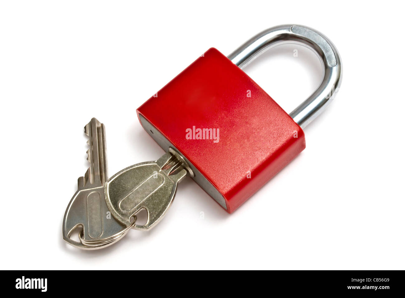 Red padlock and keys isolated on white background Stock Photo - Alamy