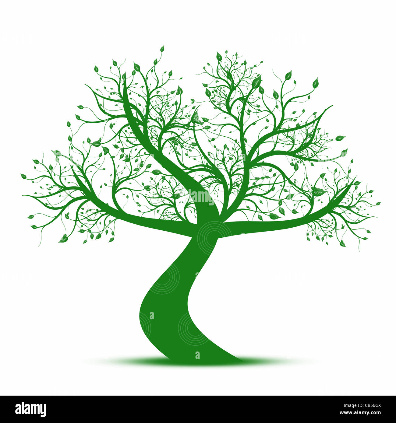 Beautiful green art tree isolated on white background Stock Photo - Alamy
