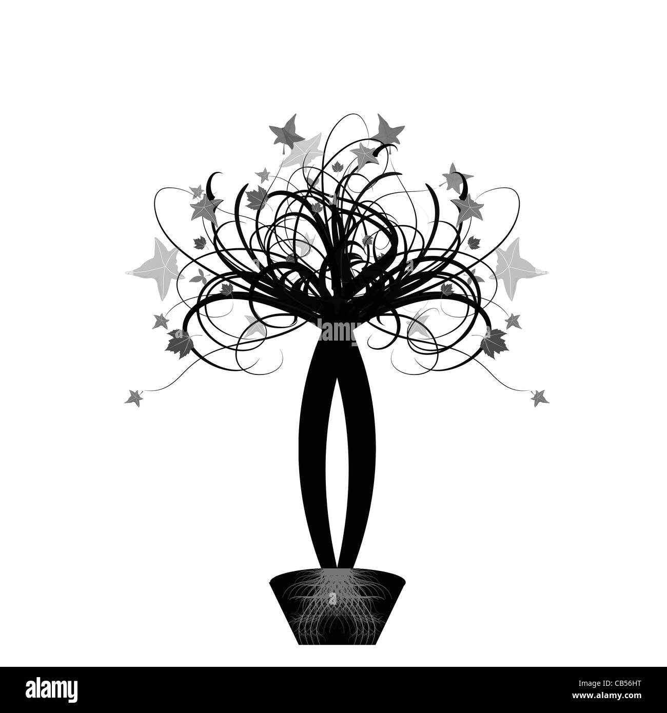 Beautiful abstract floral basket on white background Stock Photo - Alamy