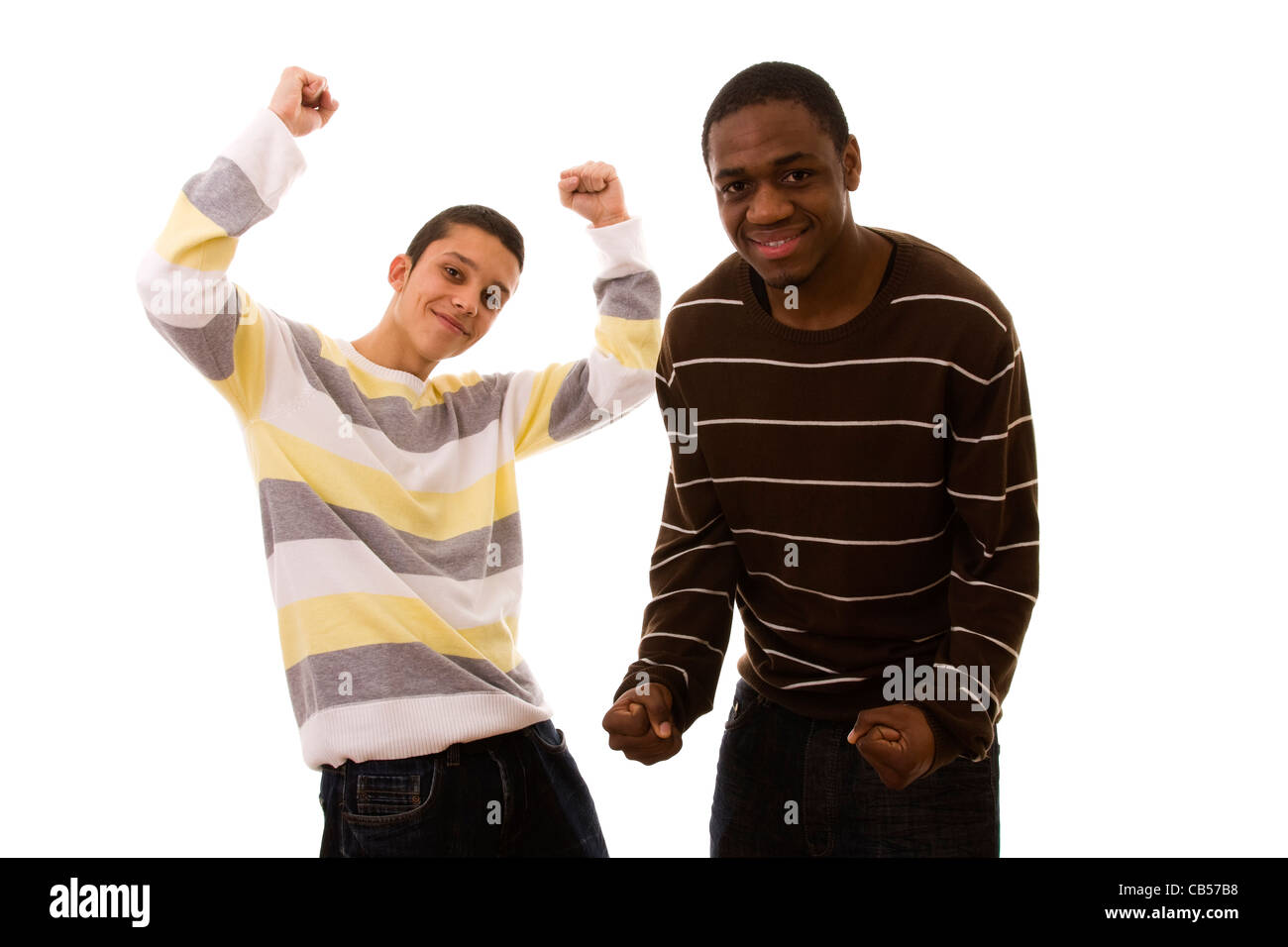 young multiracial friends having fun (isolated on white Stock Photo - Alamy