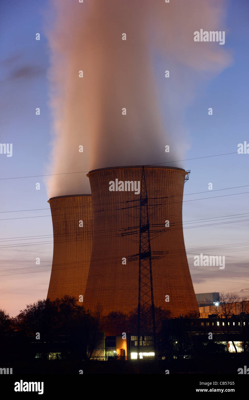 Gas power station. 2 turbine blocks generate over 600 Megawatt electric ...