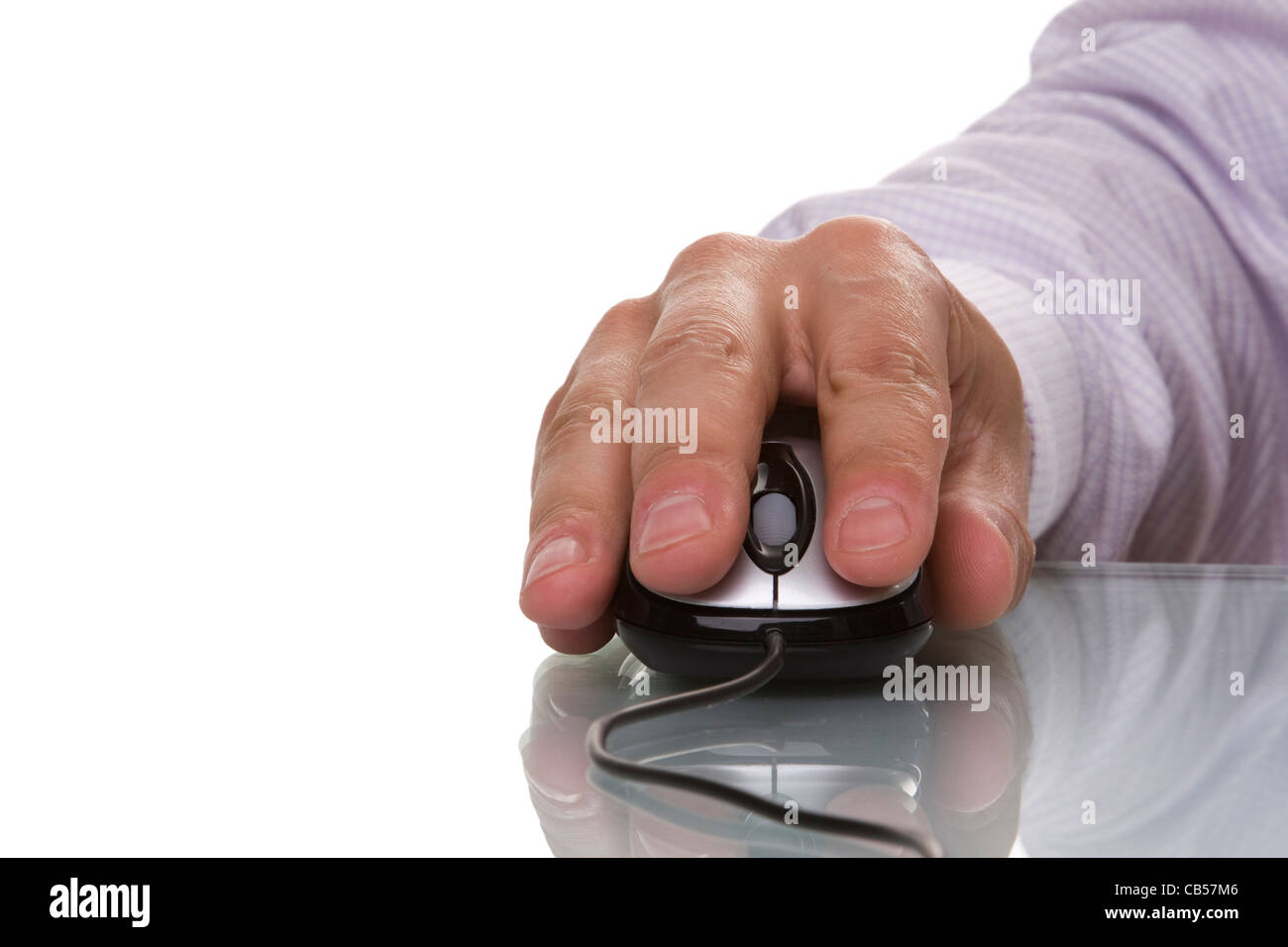 businessman hand using a mouse (isolated on white Stock Photo - Alamy