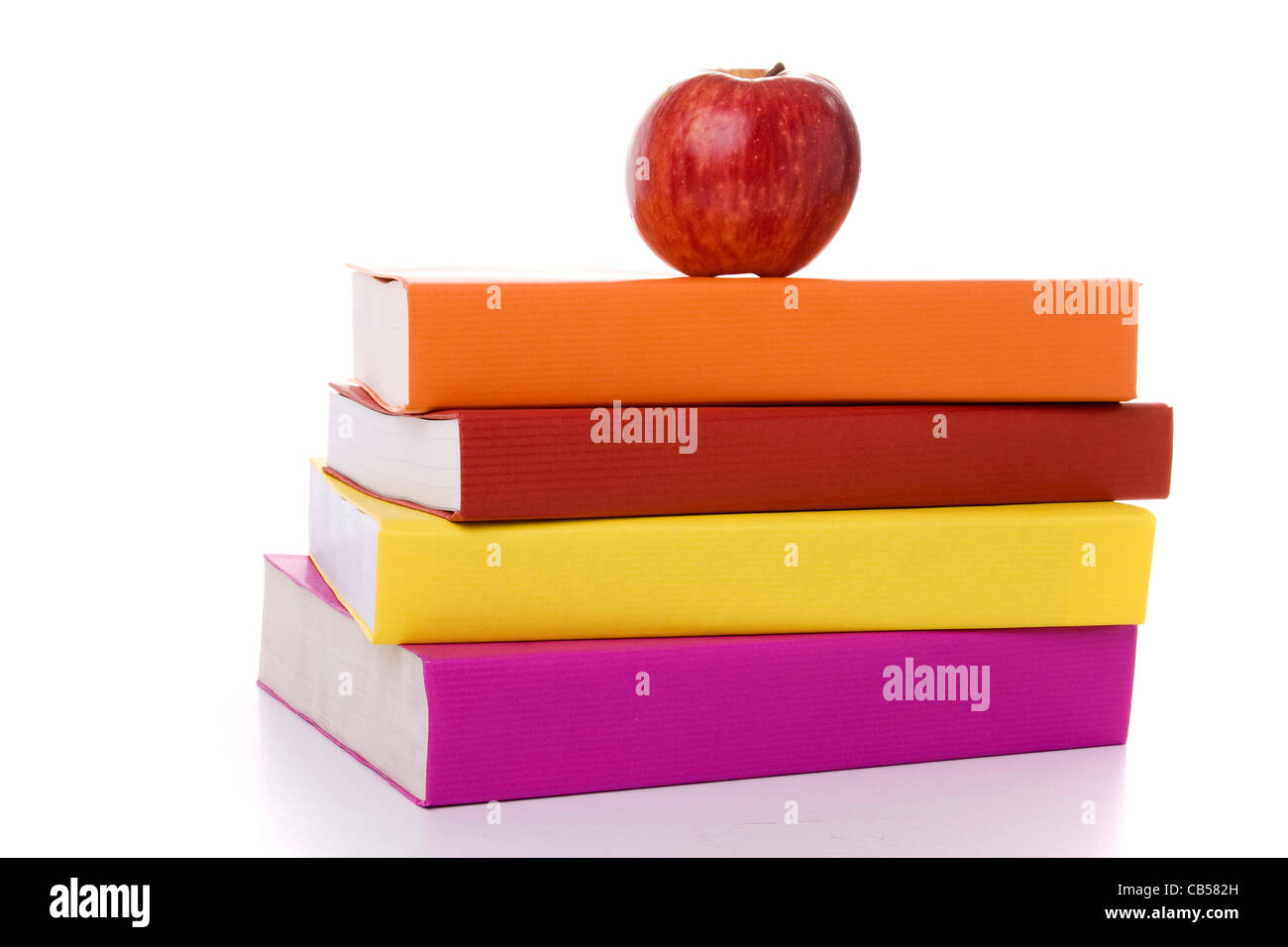 Apple on top stack books hi-res stock photography and images - Alamy