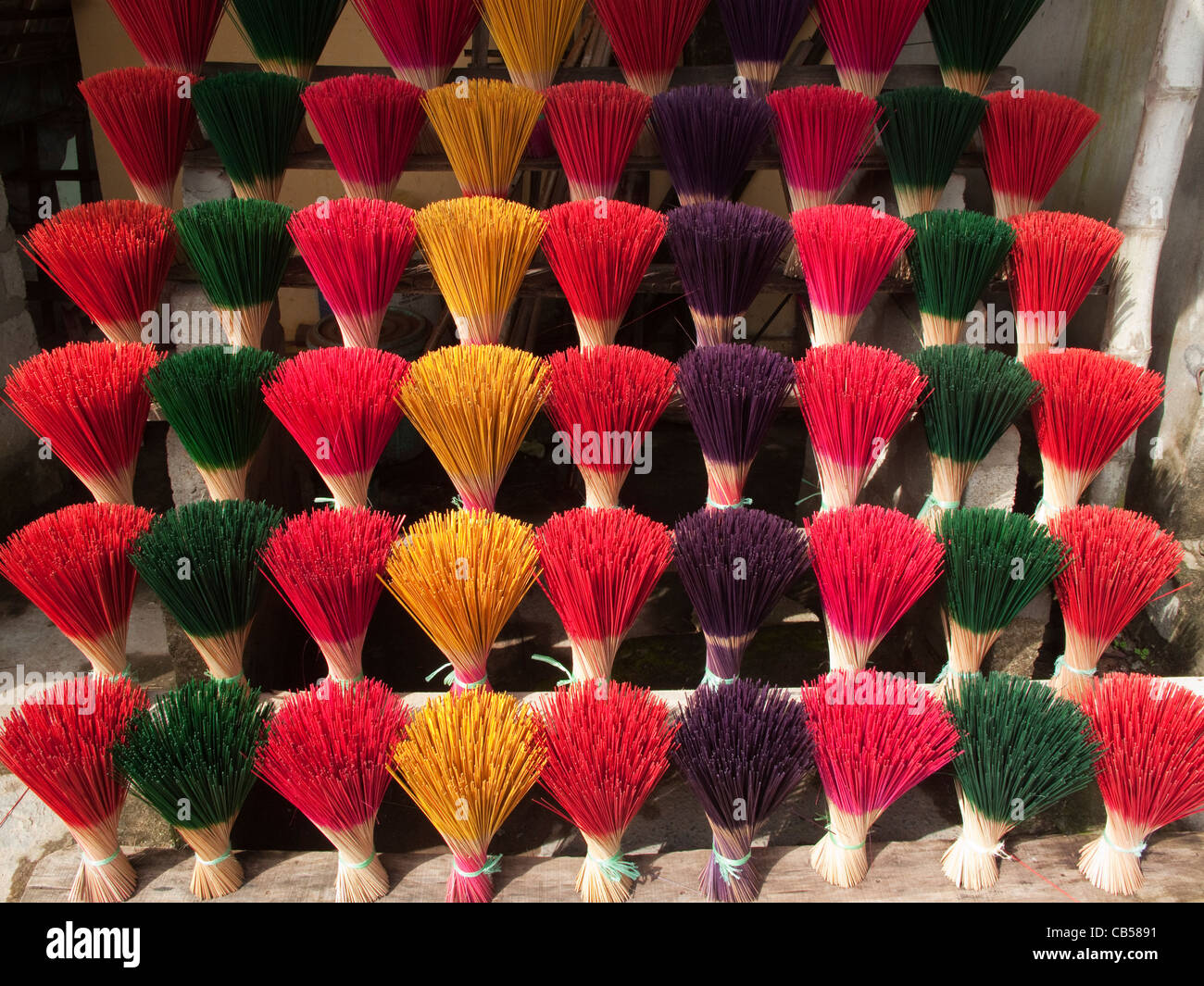 Colourful incense sticks in shop display in Hue, Vietnam Stock Photo ...