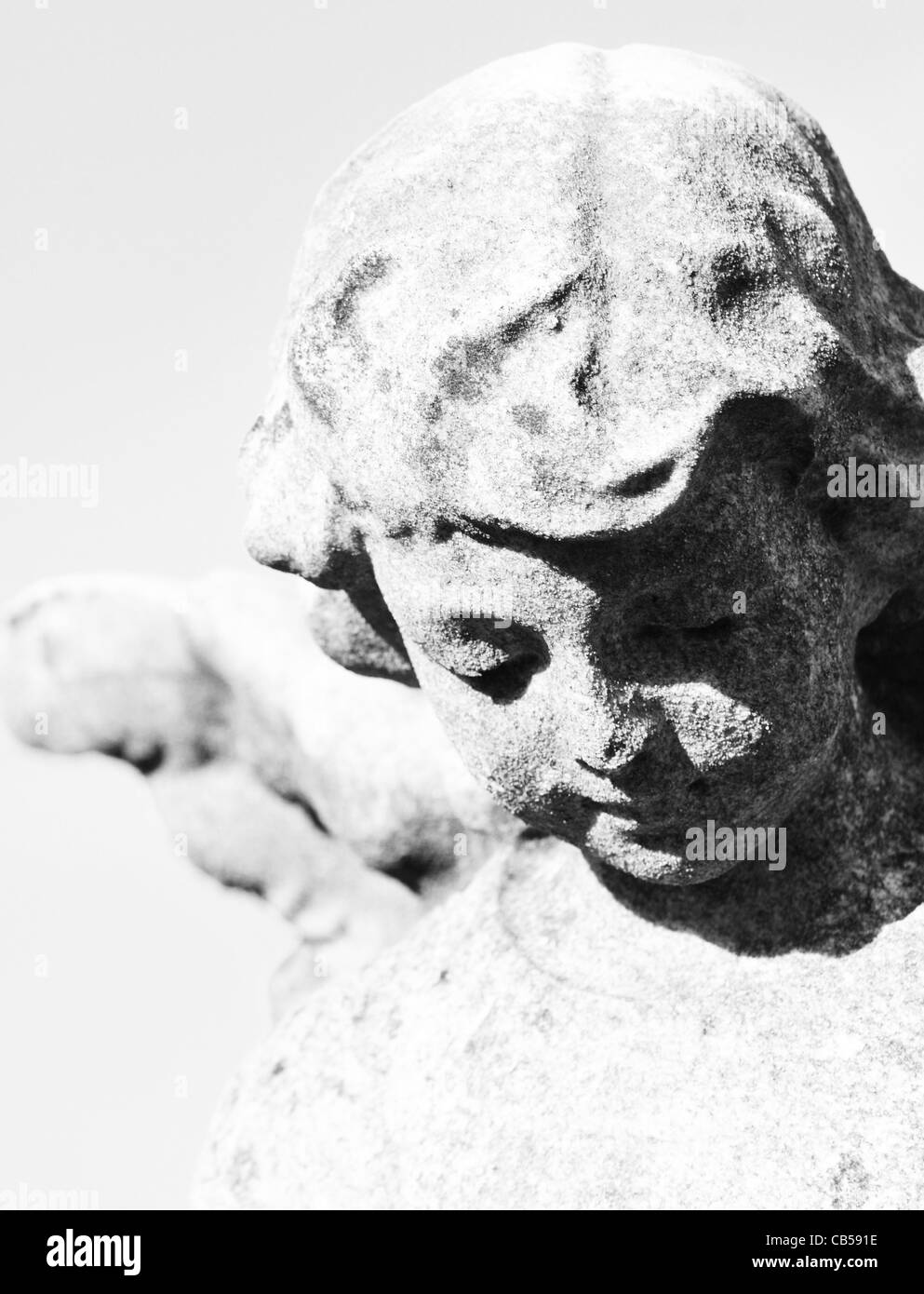 Stone angel head Black and White Stock Photos & Images - Alamy