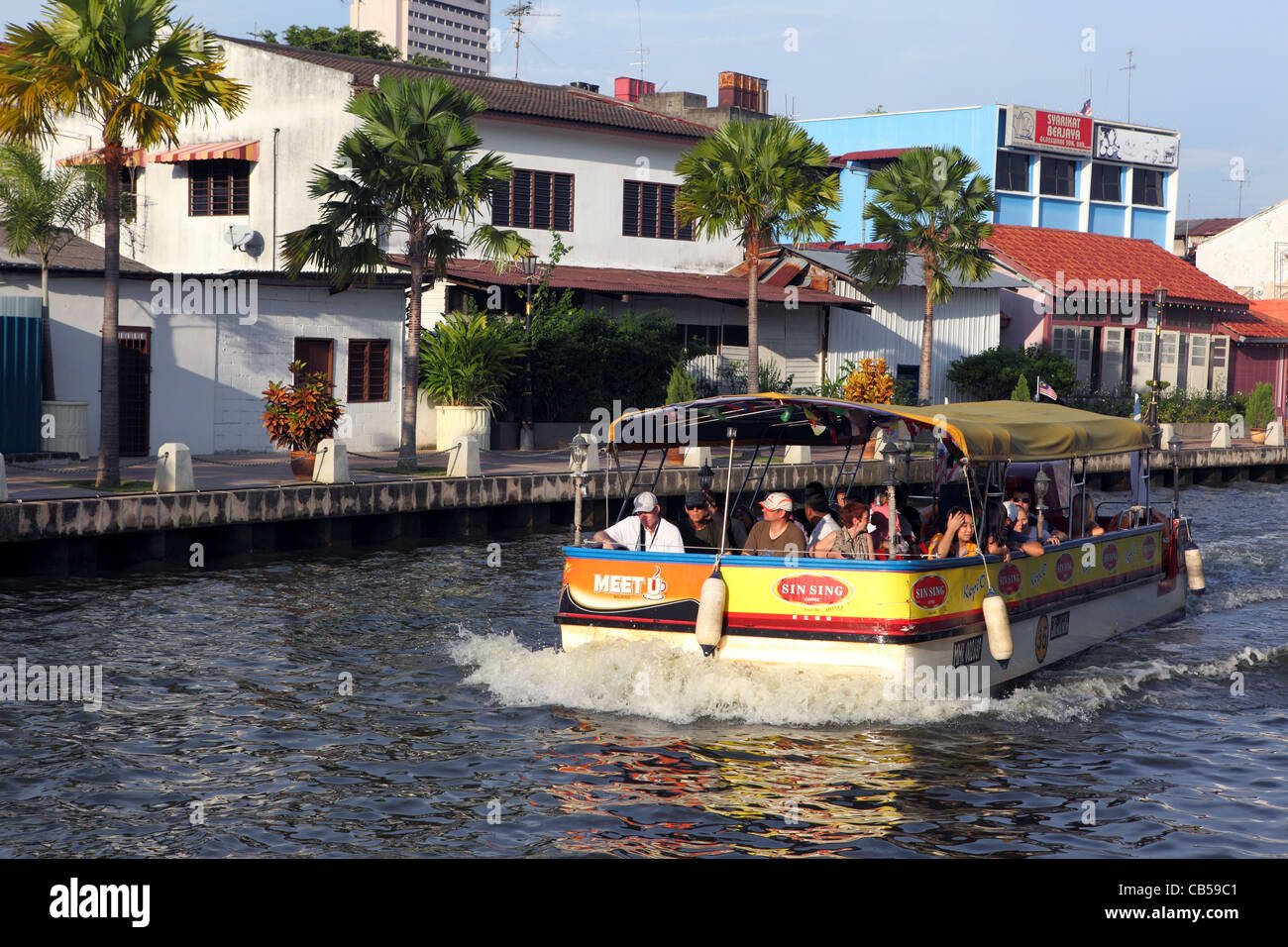 Afternoon boat cruise on the Melaka River. Melaka, Malaysia, Southeast ...