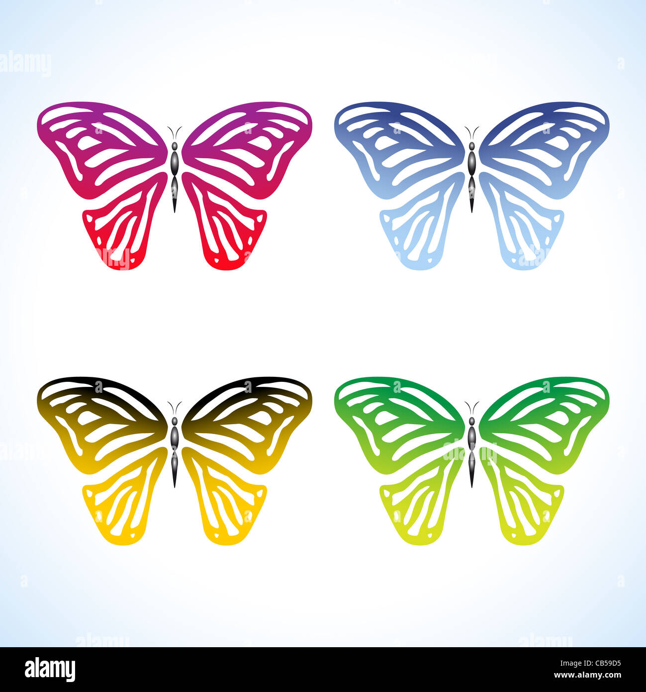 Collection of butterflies with different colors Stock Photo - Alamy