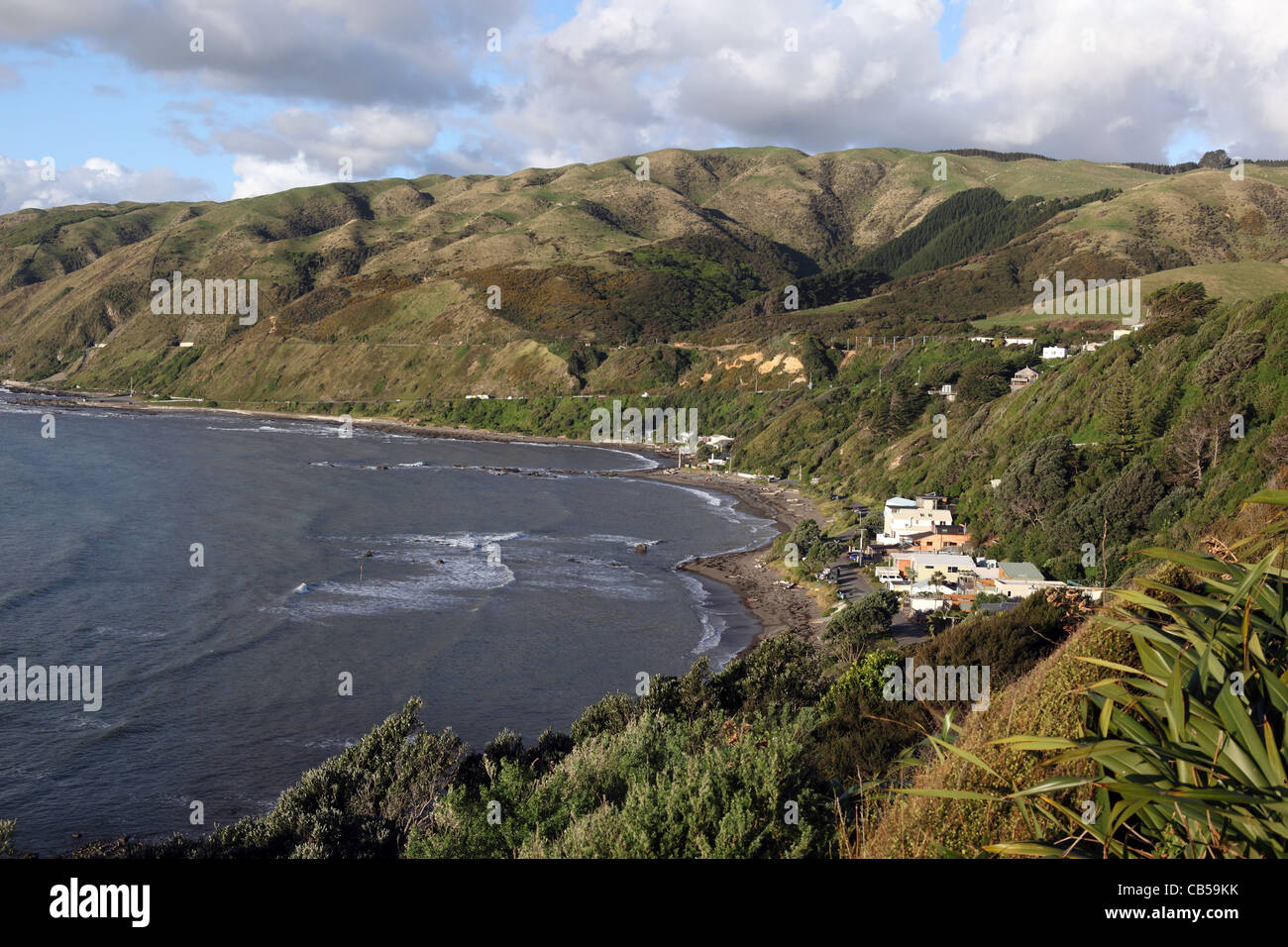 Pukerua Bay, the southern tip of the Kapiti Coast, New Zealand Stock ...