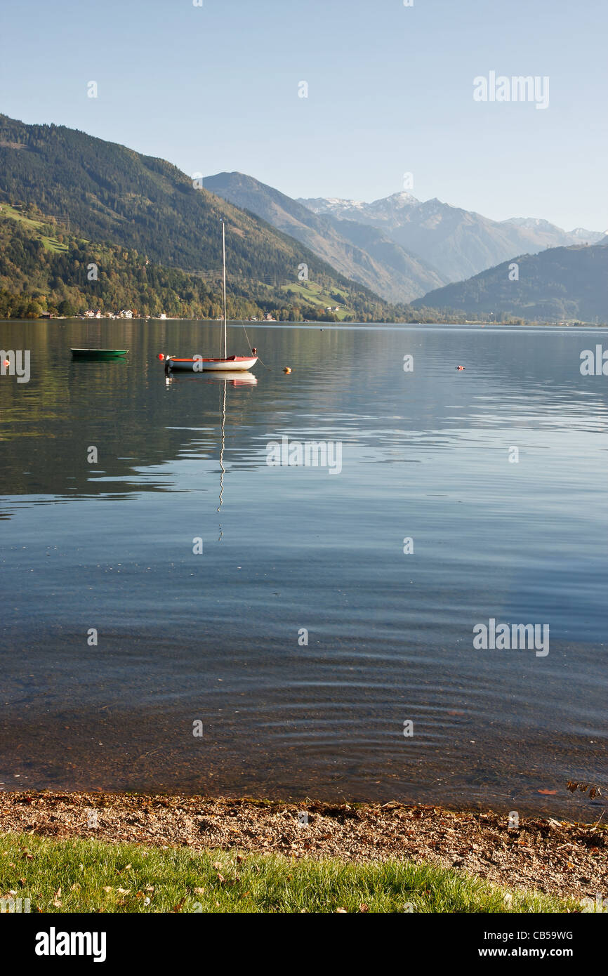 Alpine lake, Zell am see in Austria Stock Photo - Alamy