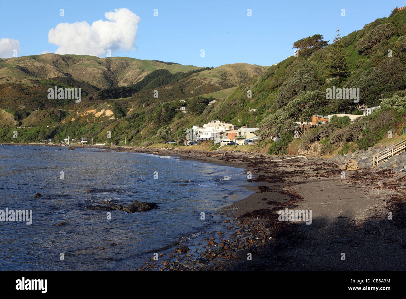Pukerua Bay, the southern tip of the Kapiti Coast, New Zealand Stock ...