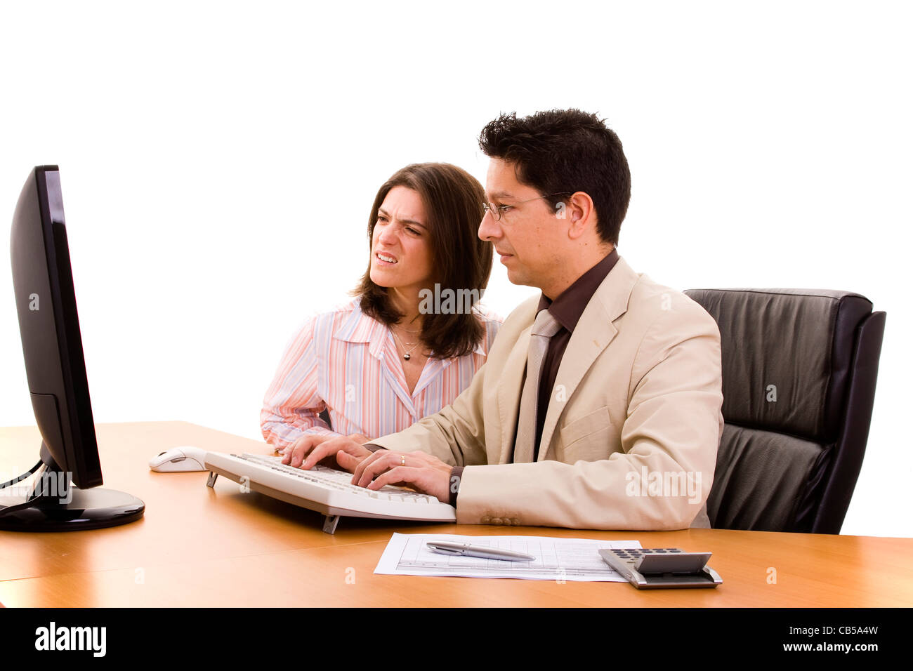 business team reviewing some documents at the office Stock Photo - Alamy