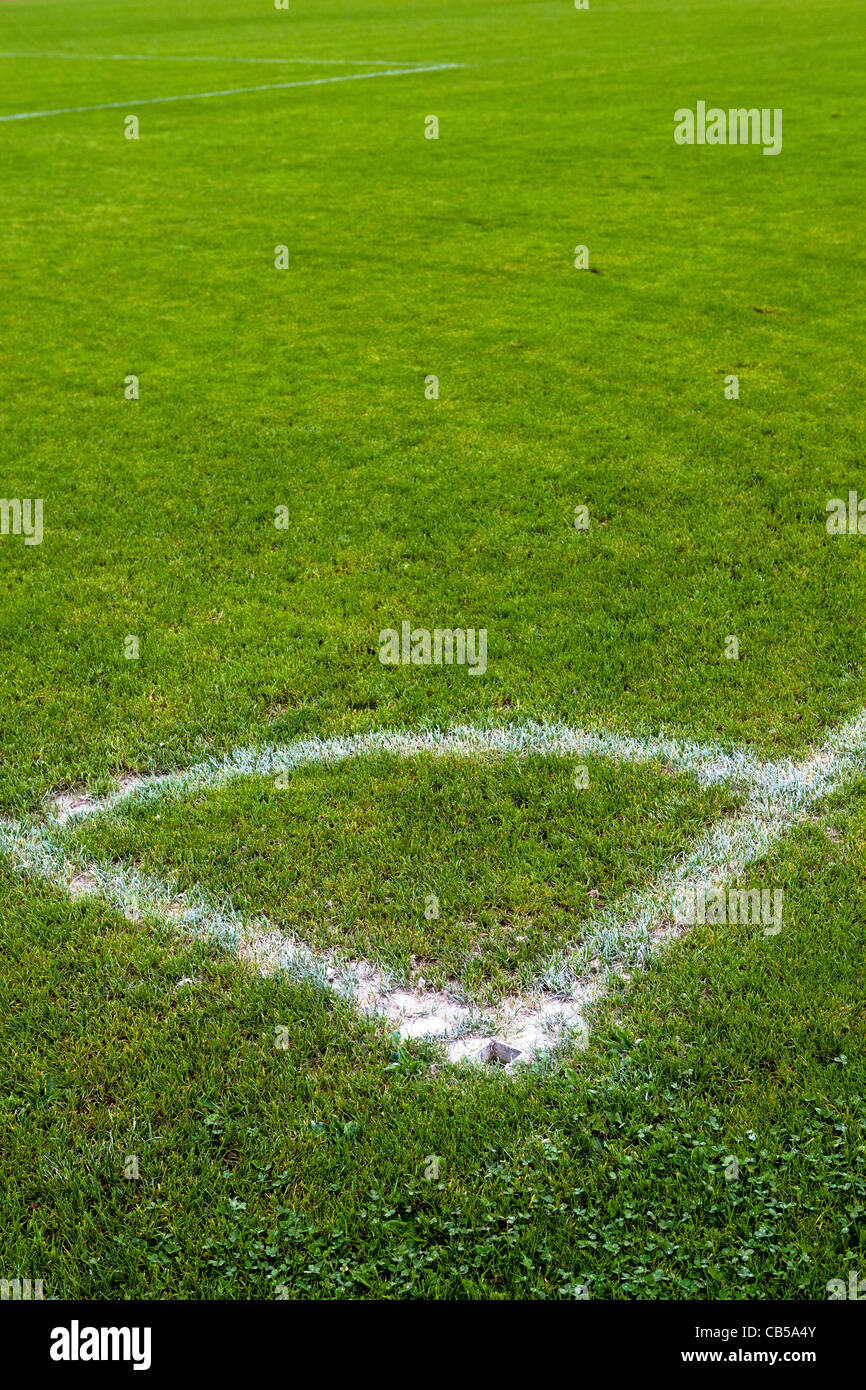 Sport grounds concept - Football/soccer pitch (color toned image Stock ...