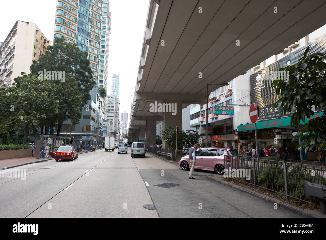 elevated highway above prince edward road mong kok district kowloon ...